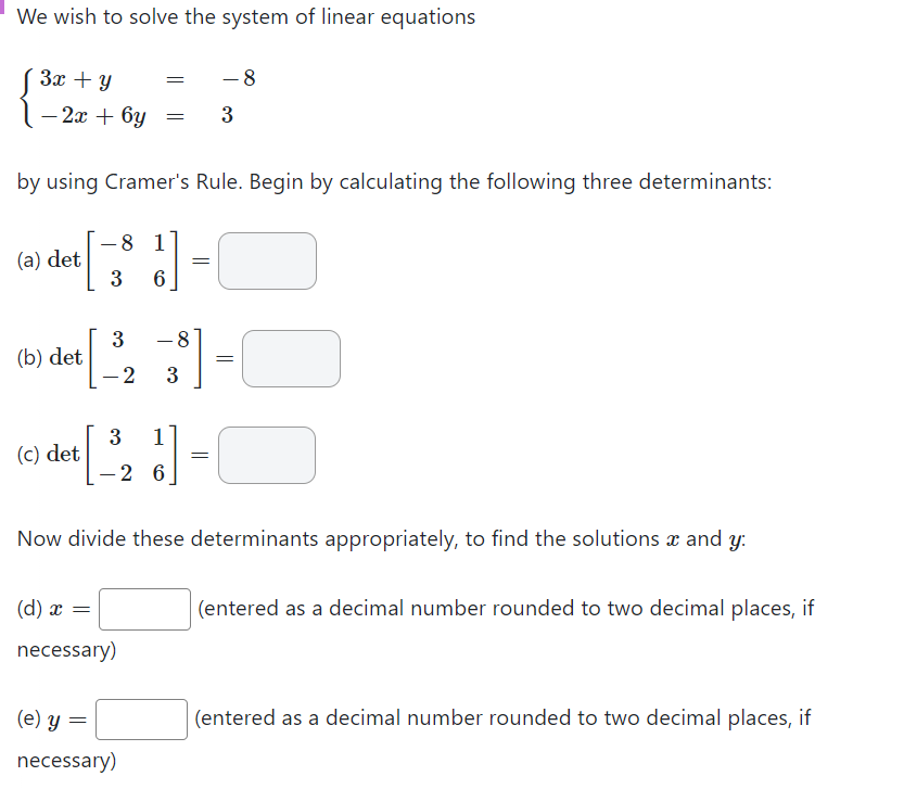 Solved We wish to solve the system of linear equations | Chegg.com