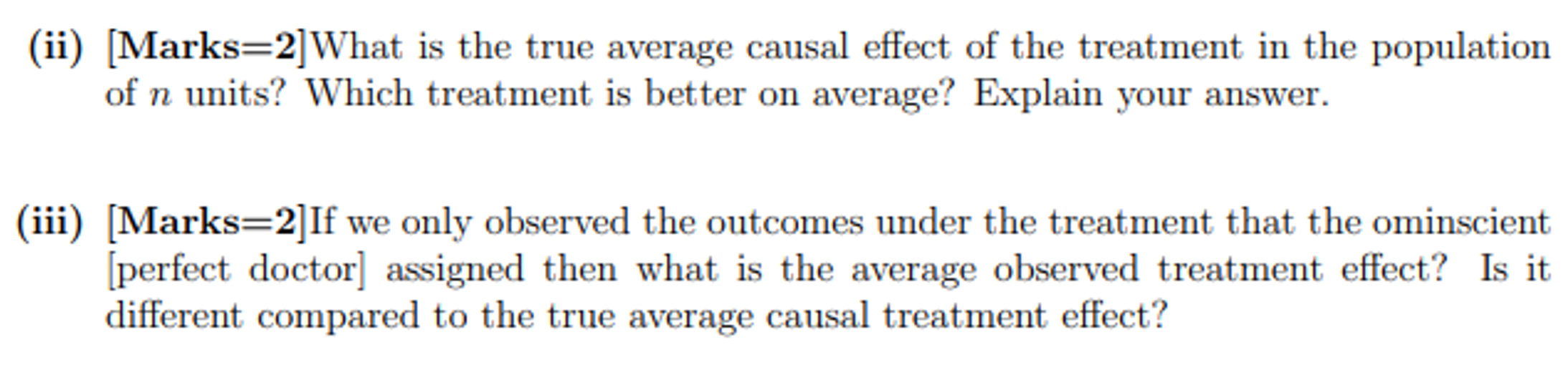 Solved What is the difference between true average treatment | Chegg.com