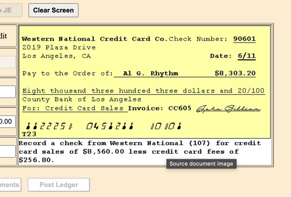 Solved Clear Screen Western National Credit Card Co. Check | Chegg.com