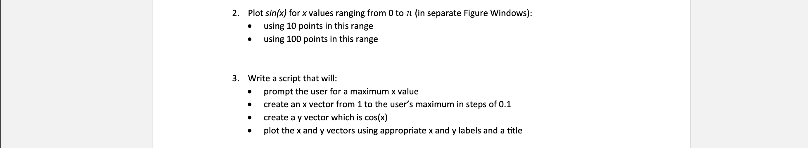 Solved 2. Plot sin(x) for x values ranging from 0 to π (in | Chegg.com