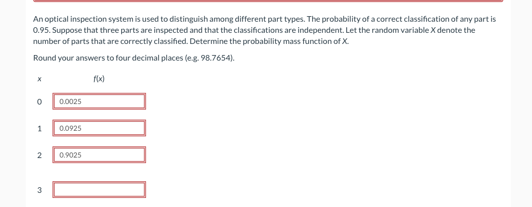 Solved An optical inspection system is used to distinguish | Chegg.com