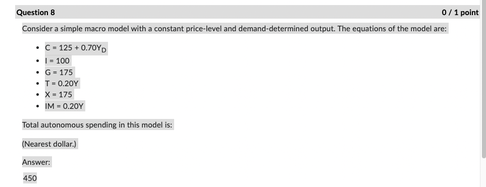 Solved Consider a simple macro model with a constant | Chegg.com