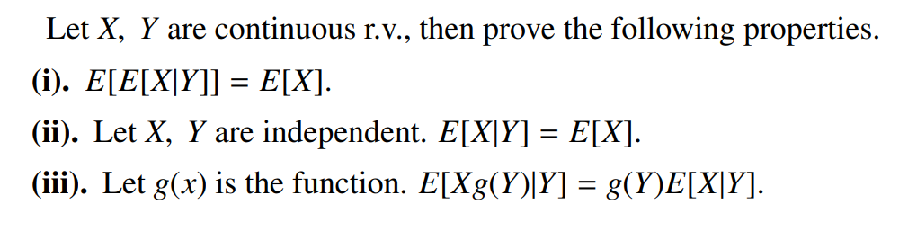 Let X,Y are continuous r.v., then prove the following | Chegg.com