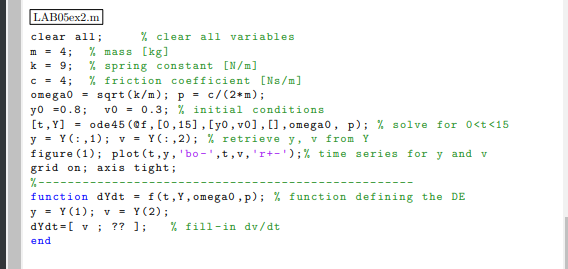 Solved a 4. (a) Modify LABO5ex2.m to compute and plot the | Chegg.com