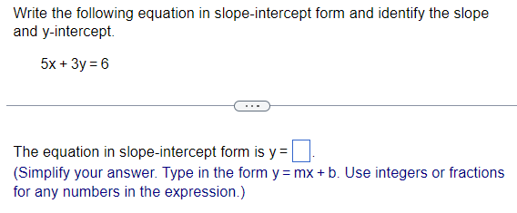 Solved Write the following equation in slope-intercept form | Chegg.com