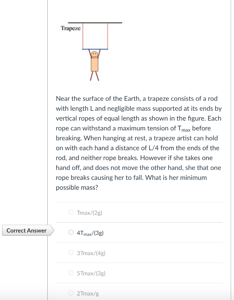 Solved Trapeze Near the surface of the Earth, a trapeze | Chegg.com