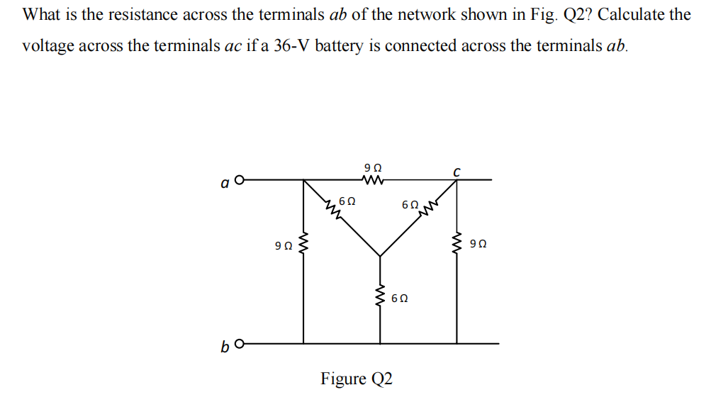 Solved What is the resistance across the terminals ab of the | Chegg.com