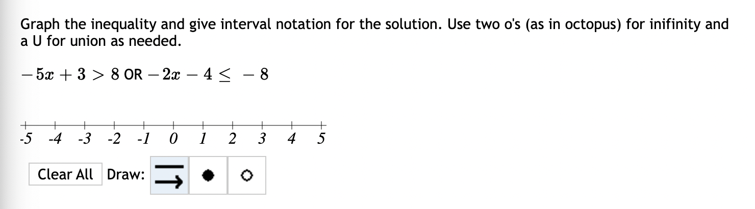 Solved Graph the inequality and give interval notation for | Chegg.com