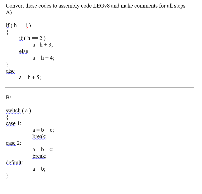 Solved convert the c code to LEGv8 assembly language (ARM) | Chegg.com