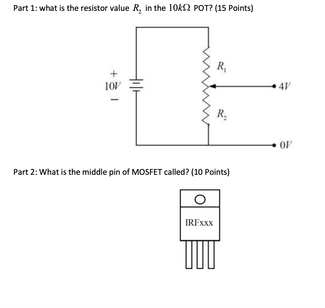 Solved Part 1: what is the resistor value R2 in the 10k ohm | Chegg.com