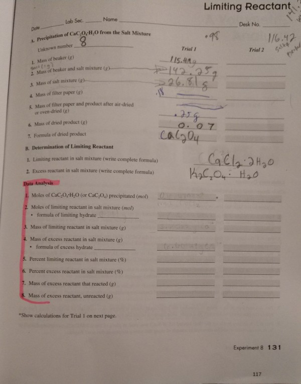 Solved Limiting Reactant Lab Sec.Name ion of CaC,OcH,O from | Chegg.com Solved Limiting Reactant Lab Sec.Name ion of CaC,OcH,O from | Chegg.com