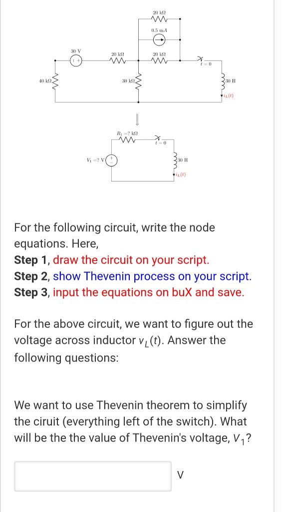 Solved 2012 W 0.5 mA V 2012 20 k12 Oะ w W = 40 kn 30 KO > | Chegg.com