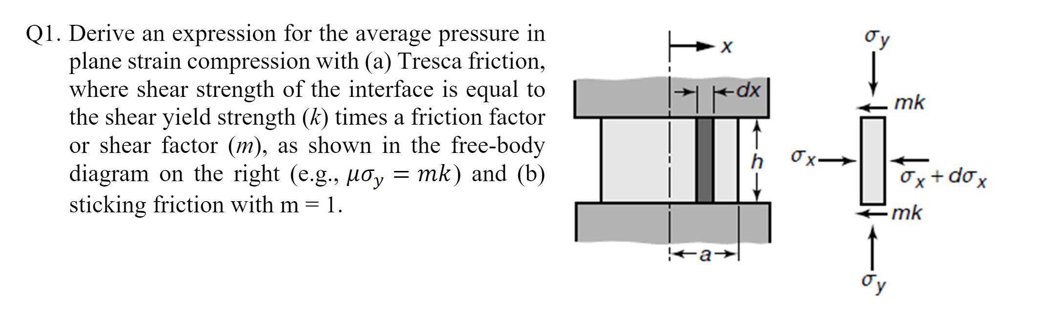 Solved Q1. Derive an expression for the average pressure in | Chegg.com