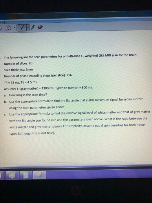 The following are the scan parameters for a | Chegg.com