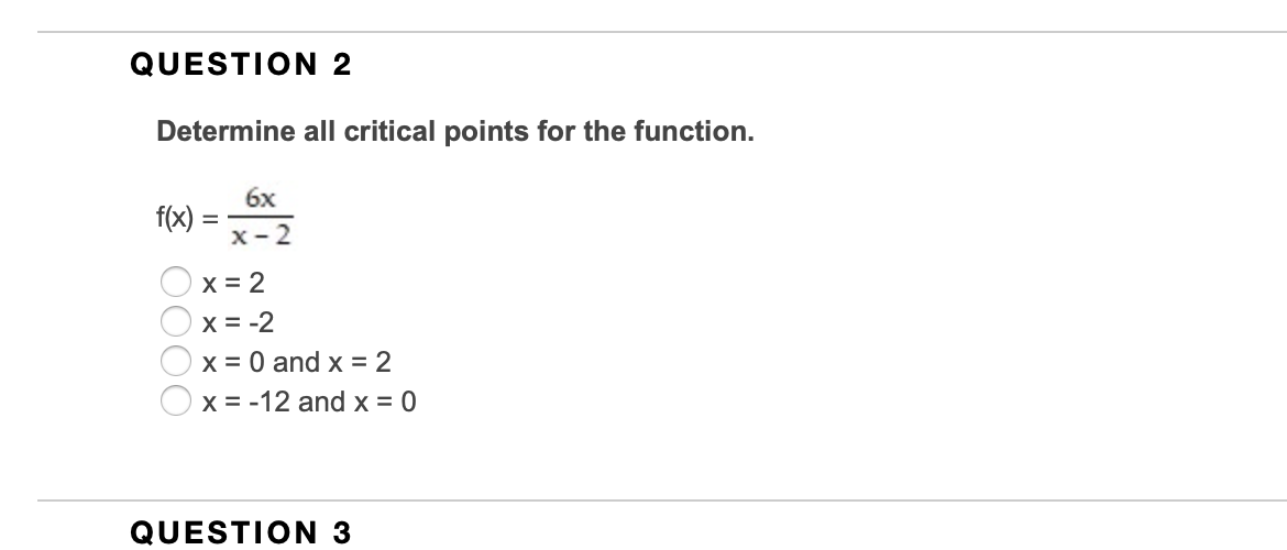 Solved Determine all critical points for the function. | Chegg.com