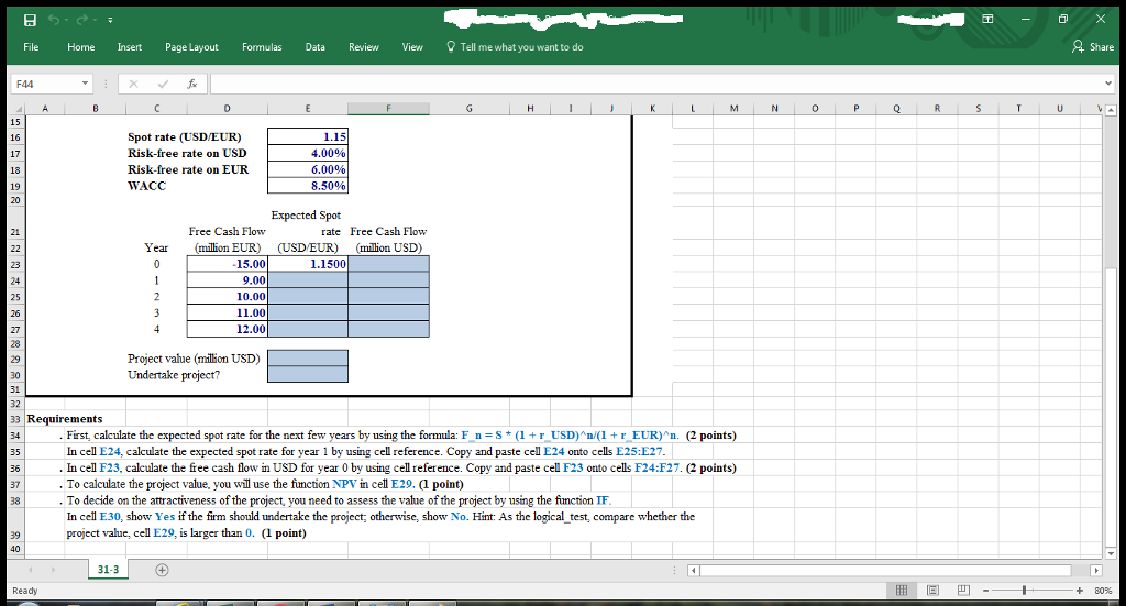 Solved File Home Insert Page Layout Formulas Data Review | Chegg.com