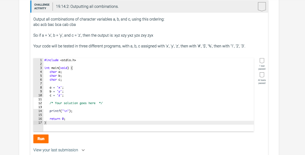 Solved Actity19 14 2 Outputting All Combinations Output