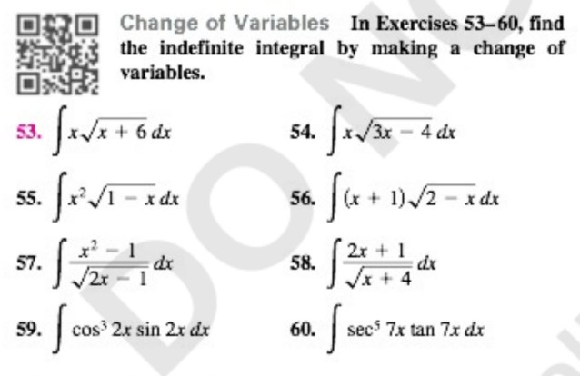 Solved Change of Variables In Exercises 53-60, find the | Chegg.com
