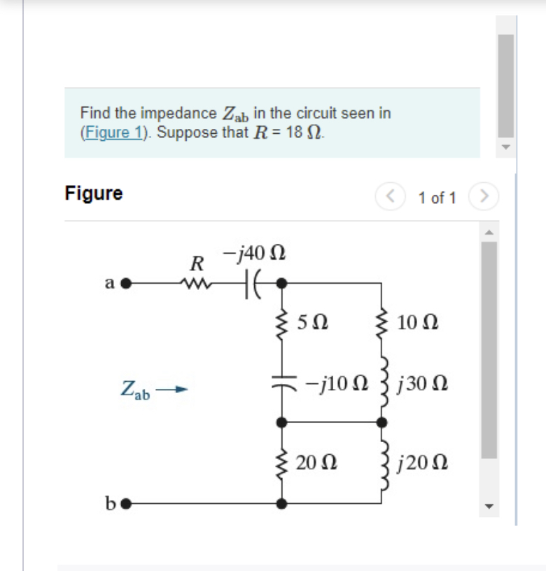 Solved Find the impedance Zab in the circuit seen in (Figure | Chegg.com