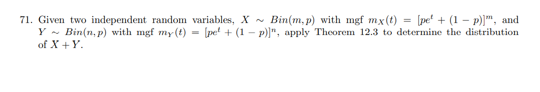 Solved 71. Given two independent random variables, | Chegg.com