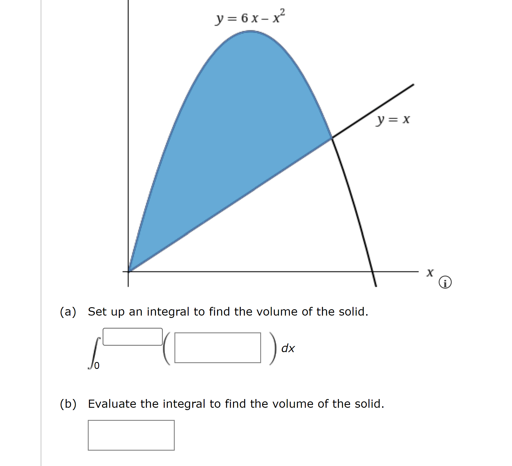 Solved (a) Set up an integral to find the volume of the | Chegg.com