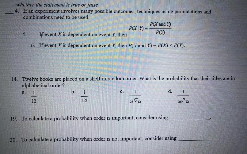 Solved whether the statement is true or false 4. If an | Chegg.com