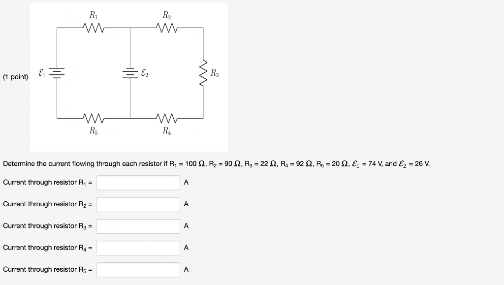 Solved Determine the current flowing through each resistor | Chegg.com