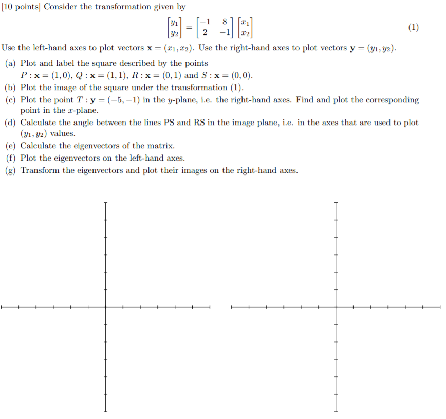 Solved (10 points) Consider the transformation given by (1) | Chegg.com