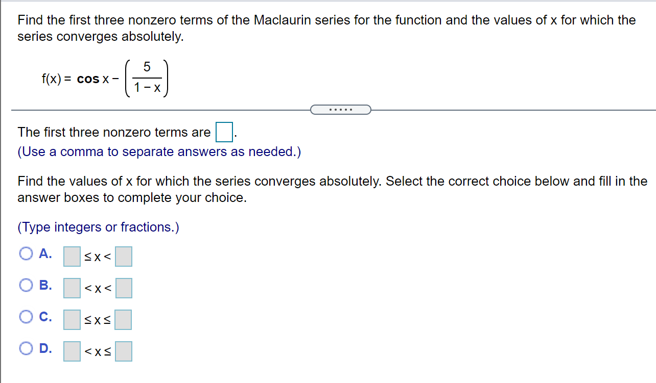 Solved Find the first three nonzero terms of the Maclaurin | Chegg.com