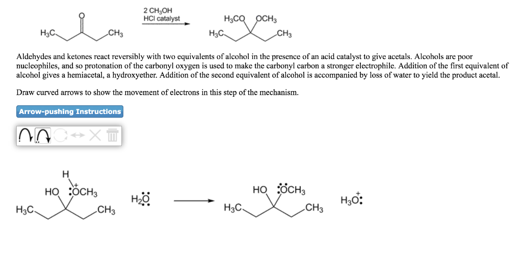Solved 2 CH3OH HCI catalyst CH3 H3C CH3 CH3 Aldehydes and | Chegg.com