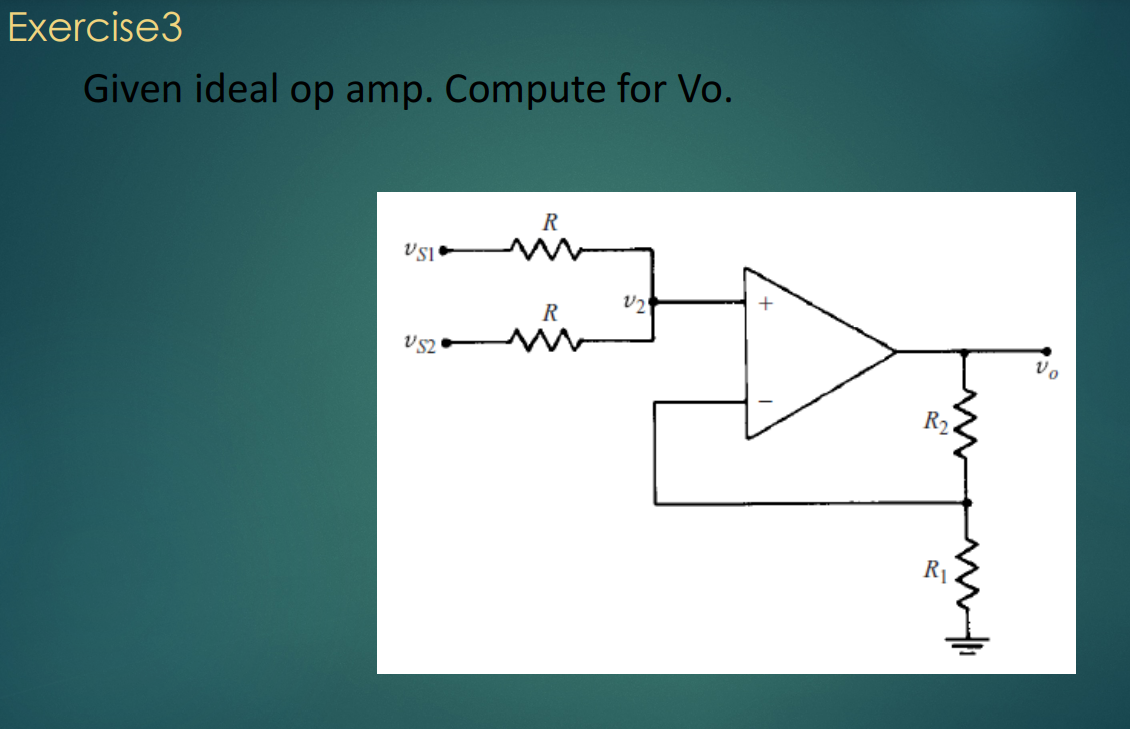 Solved Exercise3 Given ideal op amp. Compute for Vo. R USI | Chegg.com