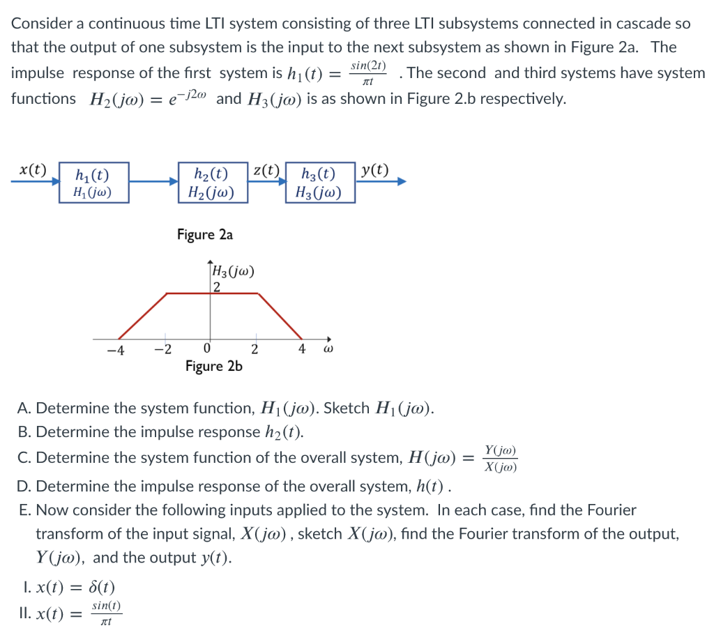 Solved Consider a continuous time LTI system consisting of | Chegg.com