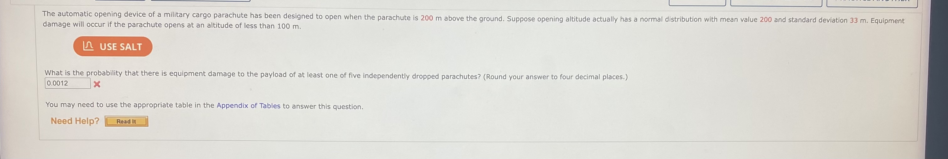 Solved damage will occur if the parachute opens at an | Chegg.com