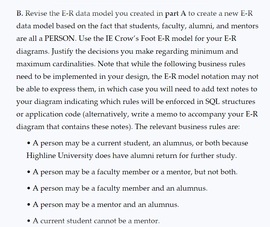 Solved Feel free to draw your database diagram in WORD, | Chegg.com