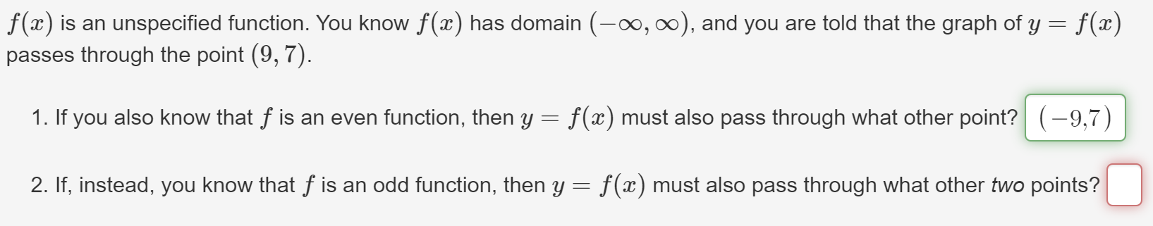 Solved f(x) is an unspecified function. You know f(x) has | Chegg.com