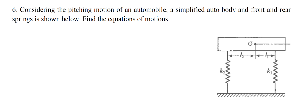 Solved 6. Considering the pitching motion of an automobile, | Chegg.com