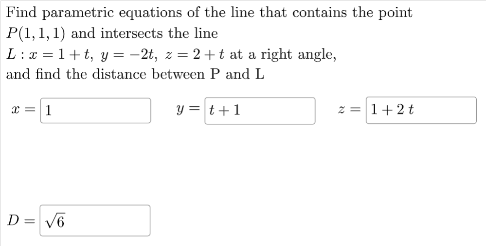 Solved Find Parametric Equations Of The Line That Contains