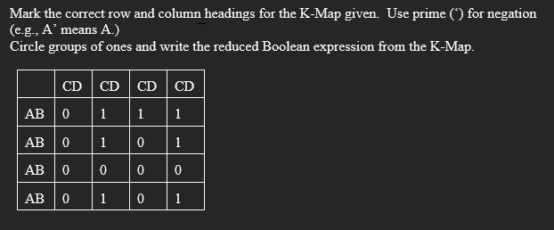 Solved Mark the correct row and column headings for the | Chegg.com