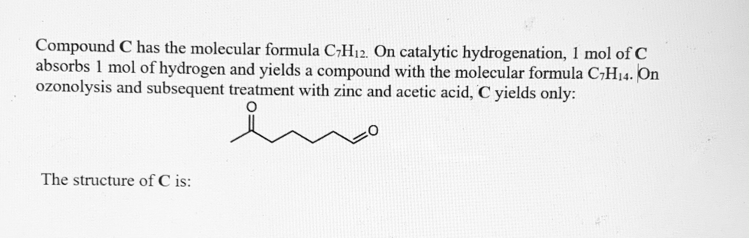 Solved Compound C has the molecular formula CH12. On | Chegg.com