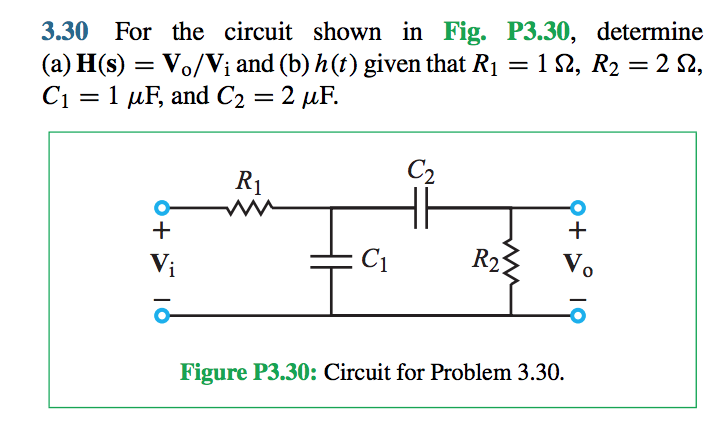 Solved 3.30 For the circuit shown in Fig. P3.30, determine | Chegg.com