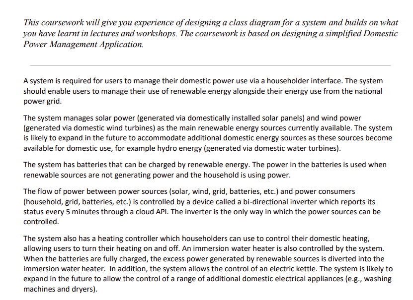 Solved This coursework will give you experience of designing | Chegg.com