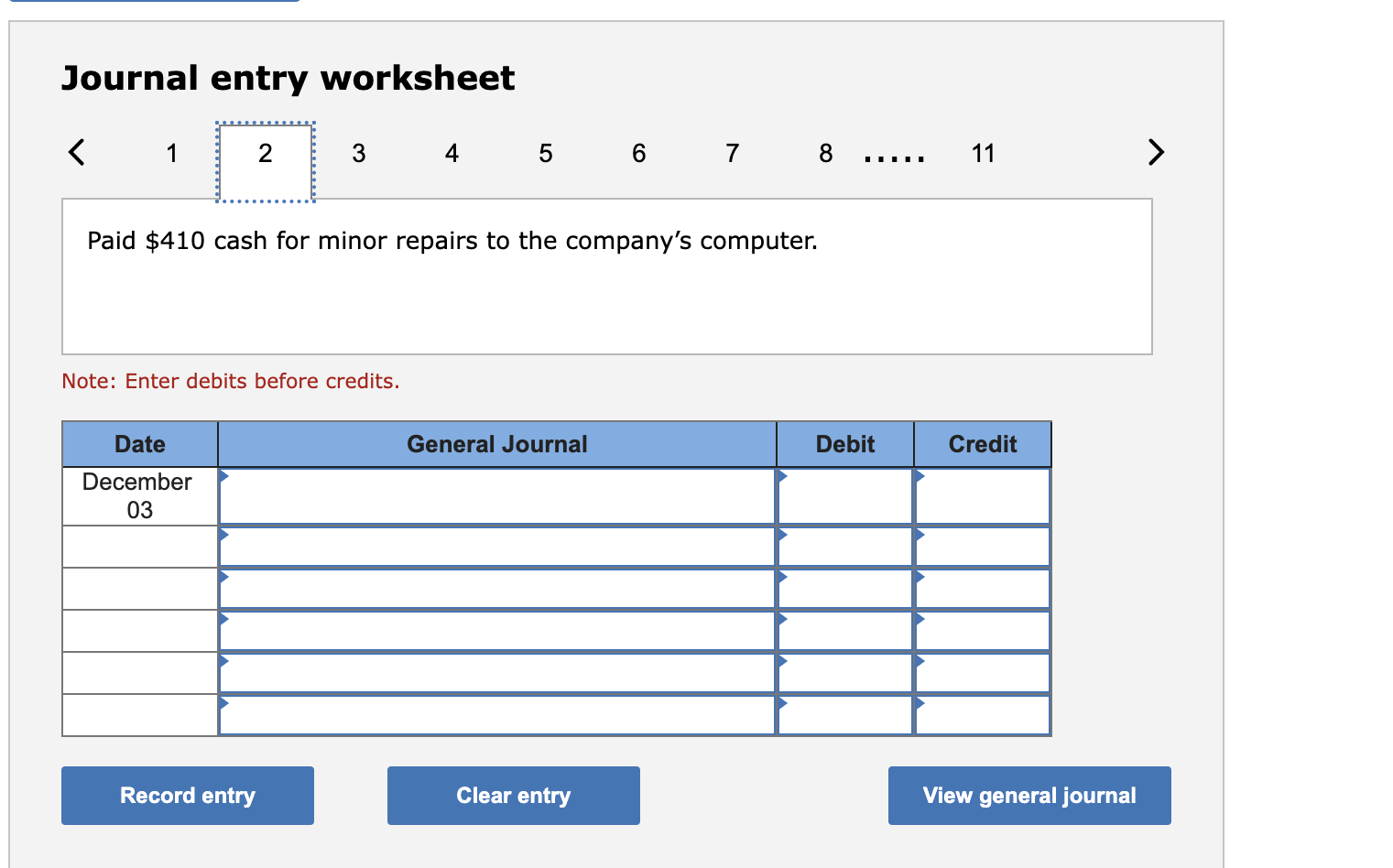 Journal entry worksheet Notified by Alex's | Chegg.com