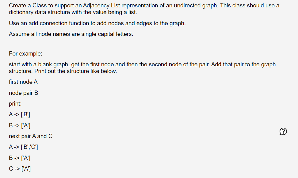 Solved Create a Class to support an Adjacency List | Chegg.com