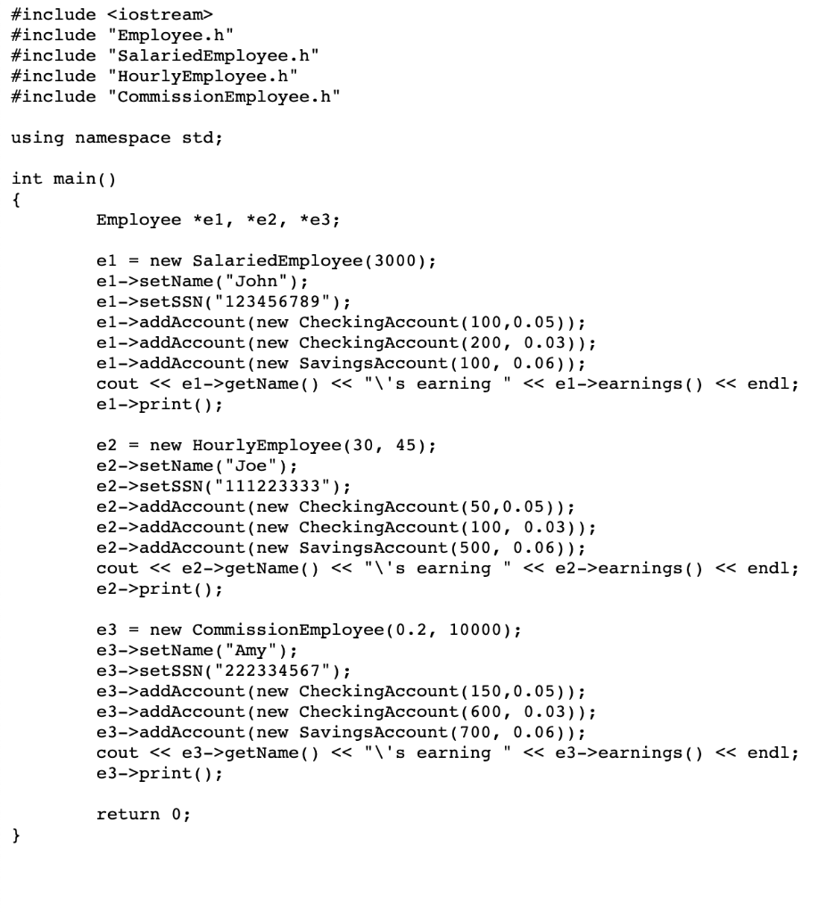Employee classes: O Employee, Salaried Employee, | Chegg.com