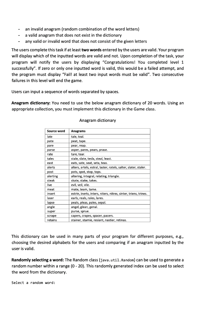 Solved Task Description Your task is to create a game where | Chegg.com