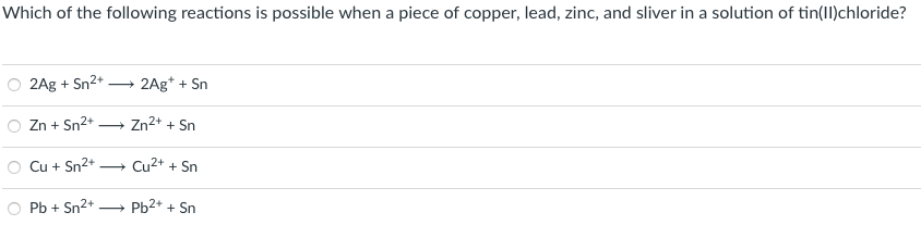 Solved Which of the following reactions is possible when a | Chegg.com