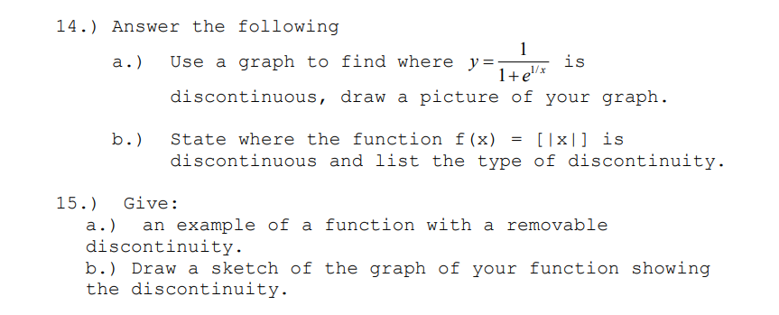 Solved 14.) Answer the following 1 a.) Use a graph to find | Chegg.com