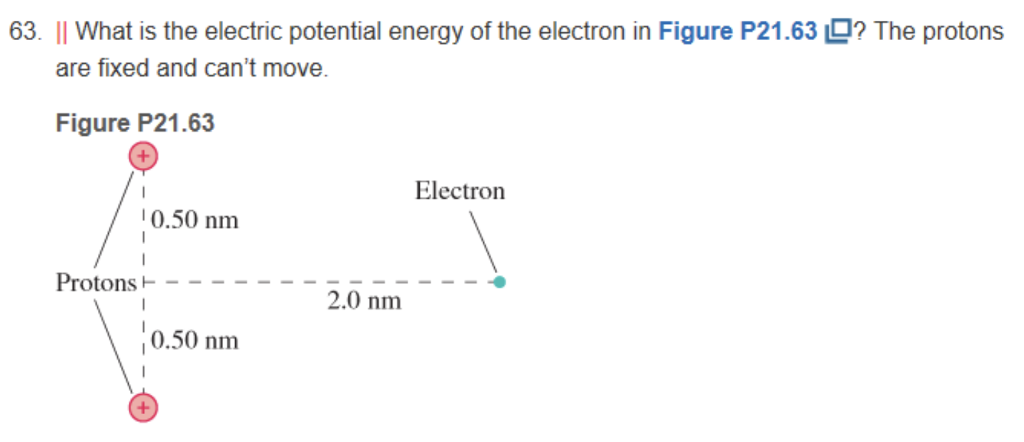 Solved 63 11 What is the electric potential energy of the | Chegg.com
