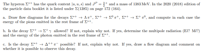 Solved The hyperon 3*+ has the quark content |u, u, s) and | Chegg.com