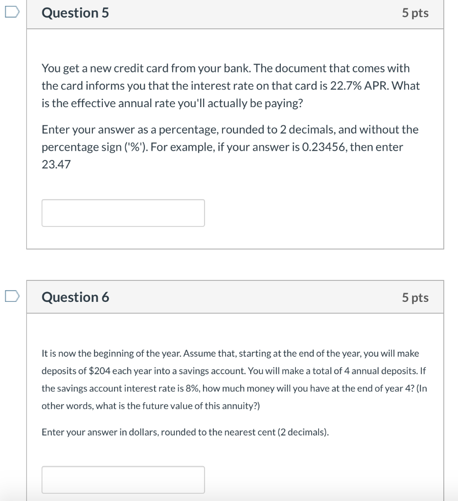 Solved Question 5 5 pts You get a new credit card from your | Chegg.com